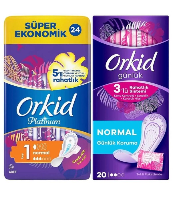 Orkid Platinum Dörtlü Normal+Günlük Ped 20'li | Kağan Parfümeri