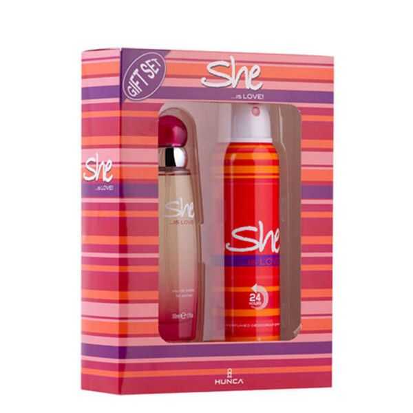 She Is Love Kadın Parfüm Edt 50 Ml + Deodorant 150 Ml Set | Kağan Parfümeri