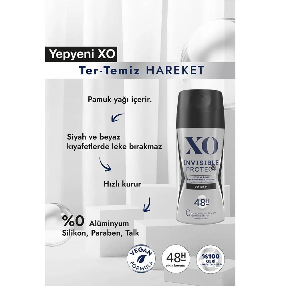 Xo Invisible&Protect Erkek Deodorant 150 Ml | Kağan Parfümeri
